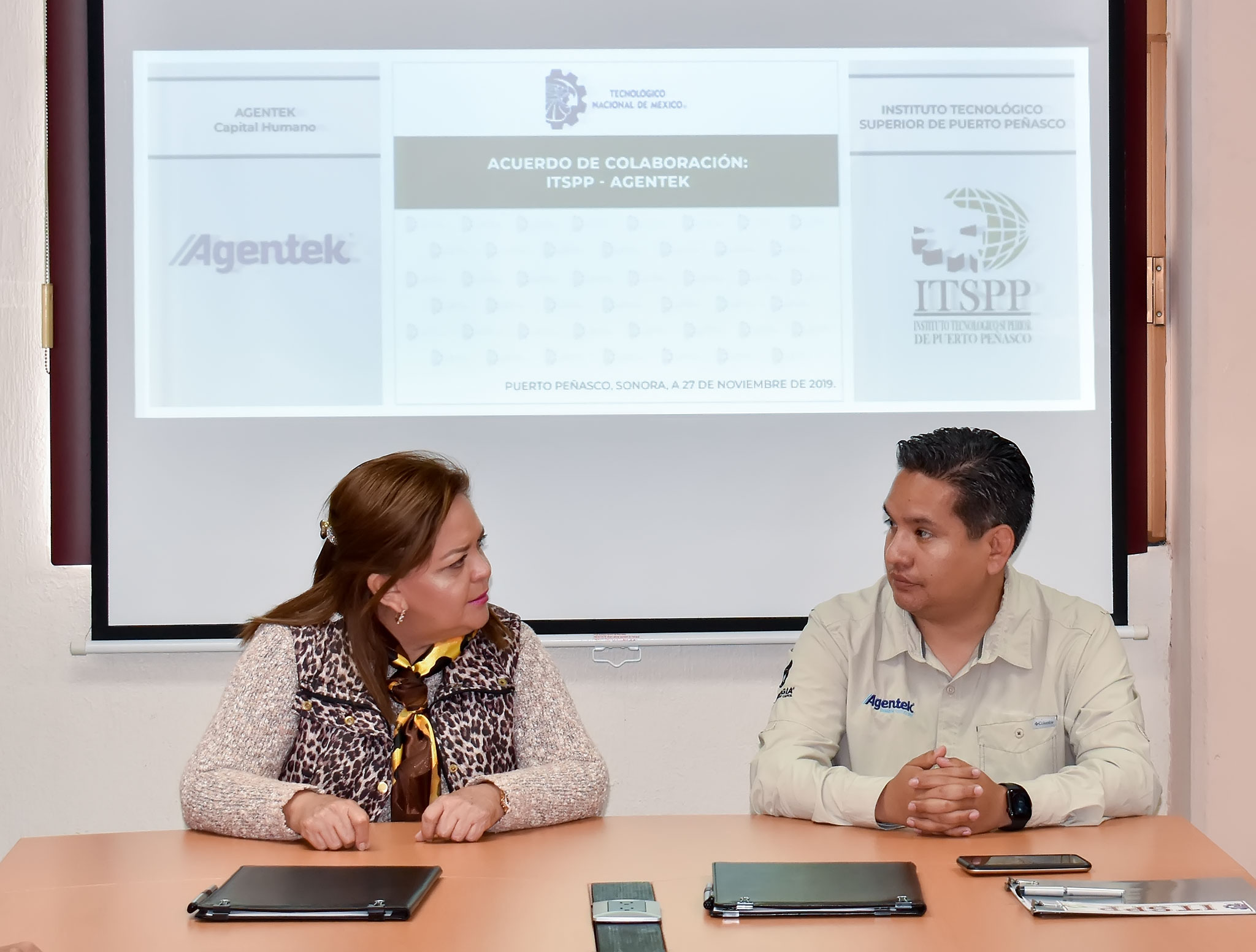 Protocolizan firma de colaboración ITSPP y AGENTEK S.C.
