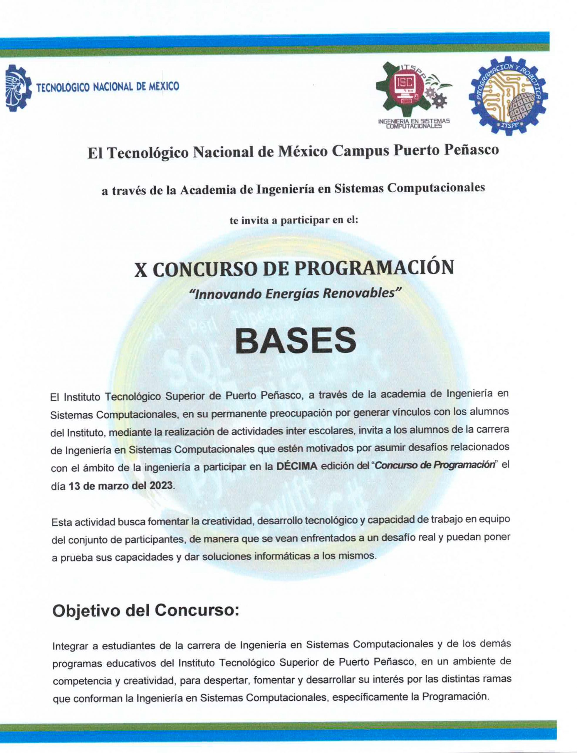 Convocatoria y bases para el X Concurso de Programación