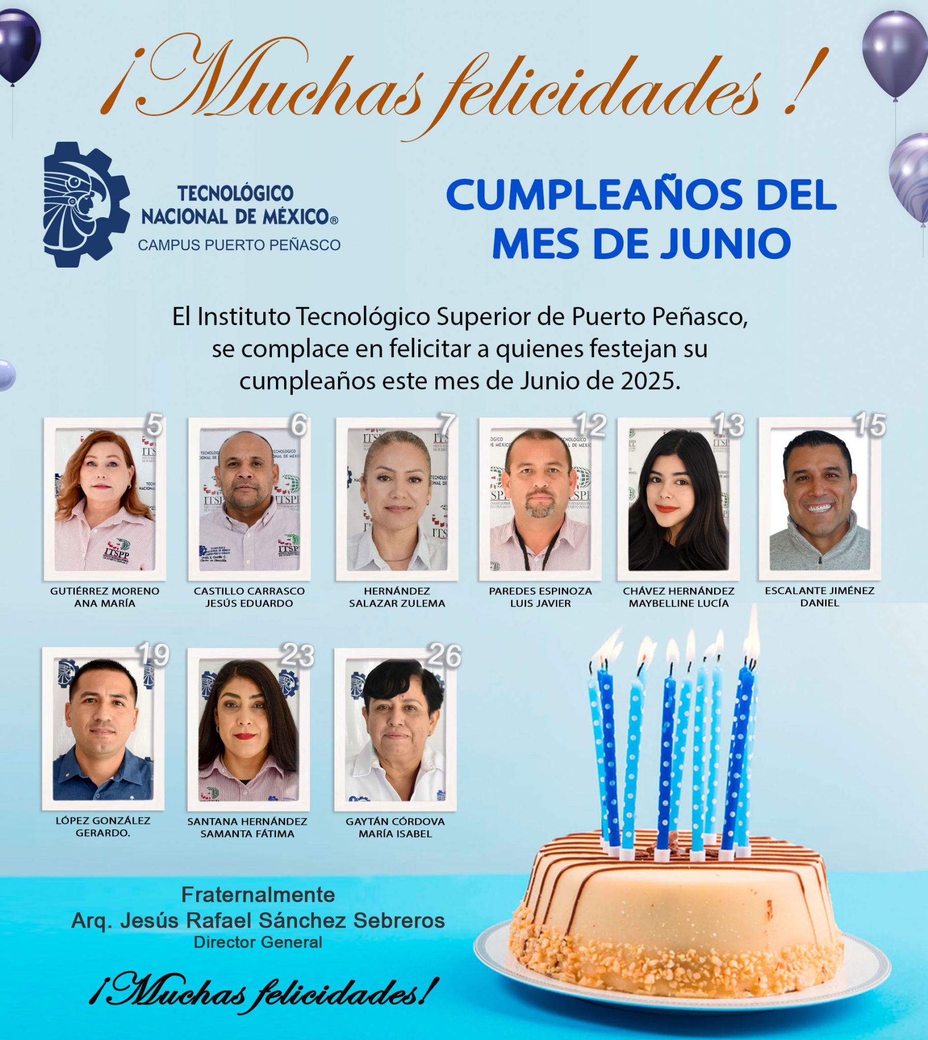 Muchas felicidades a quienes cumplen año este mes de junio.
